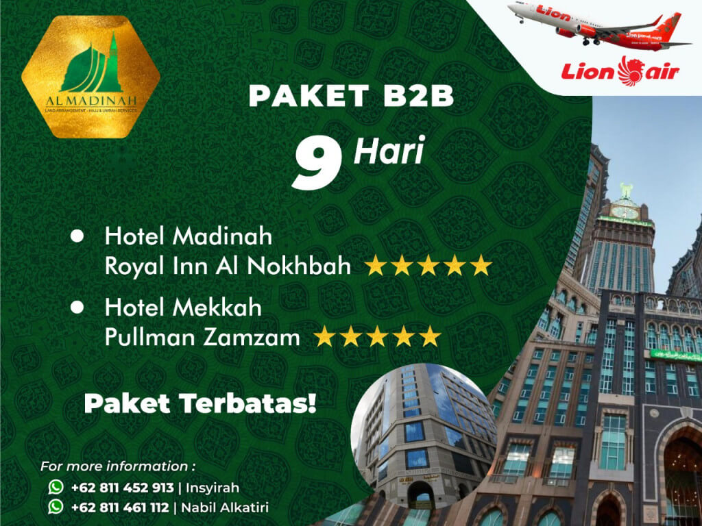 Paket B2B 11 februari 9 hari/Lion Air 45pax
